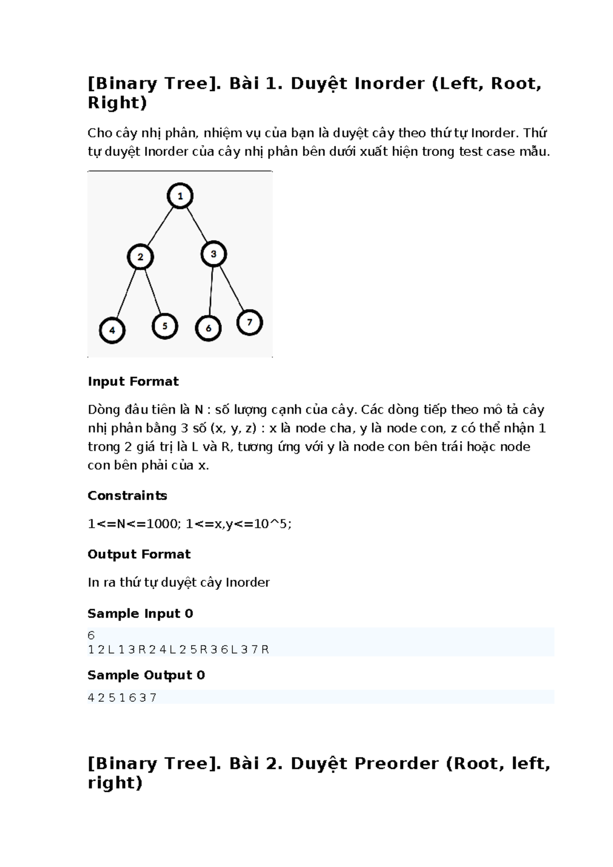 Binary Tree - Thuật - [Binary Tree]. Bài 1. Duyệt Inorder (Left, Root, Right) Cho cây nhị phân ...