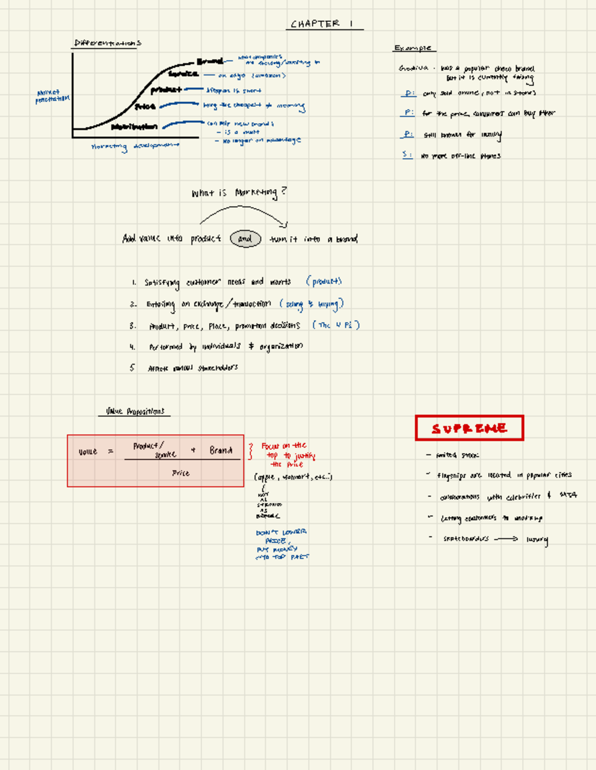Chapters 1-6 Notes - CHAPTER I Differentiations Example : Brand ...