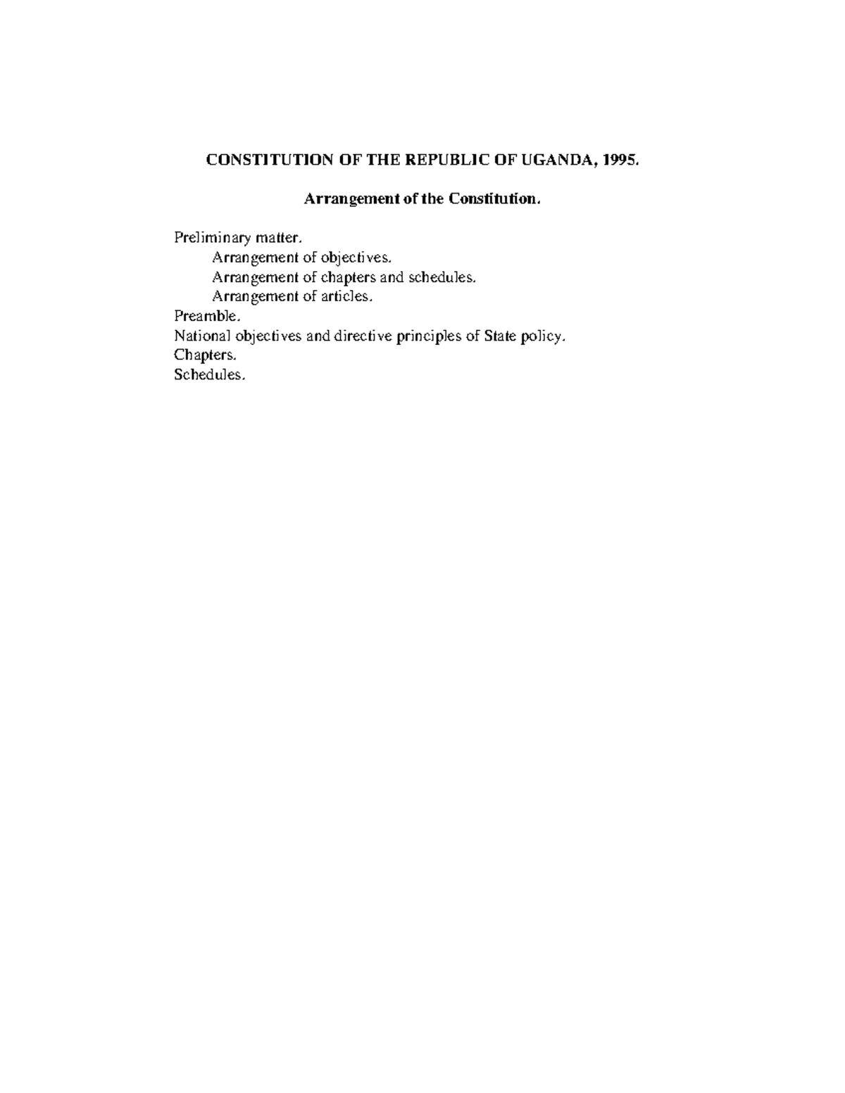 THE Constitution OF Uganda 1995 AS Amended - CONSTITUTION OF THE ...