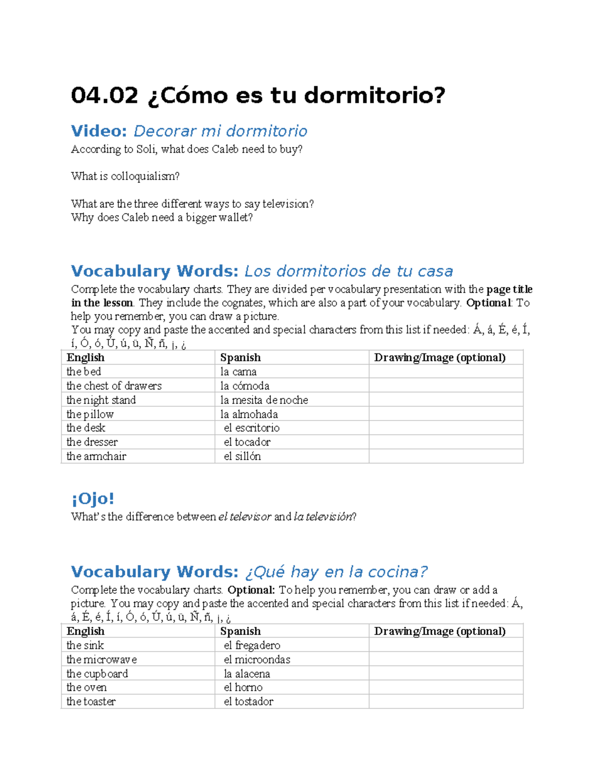 04.02 Cómo es tu dormitorio - 04 ¿Cómo es tu dormitorio? Video: Decorar ...