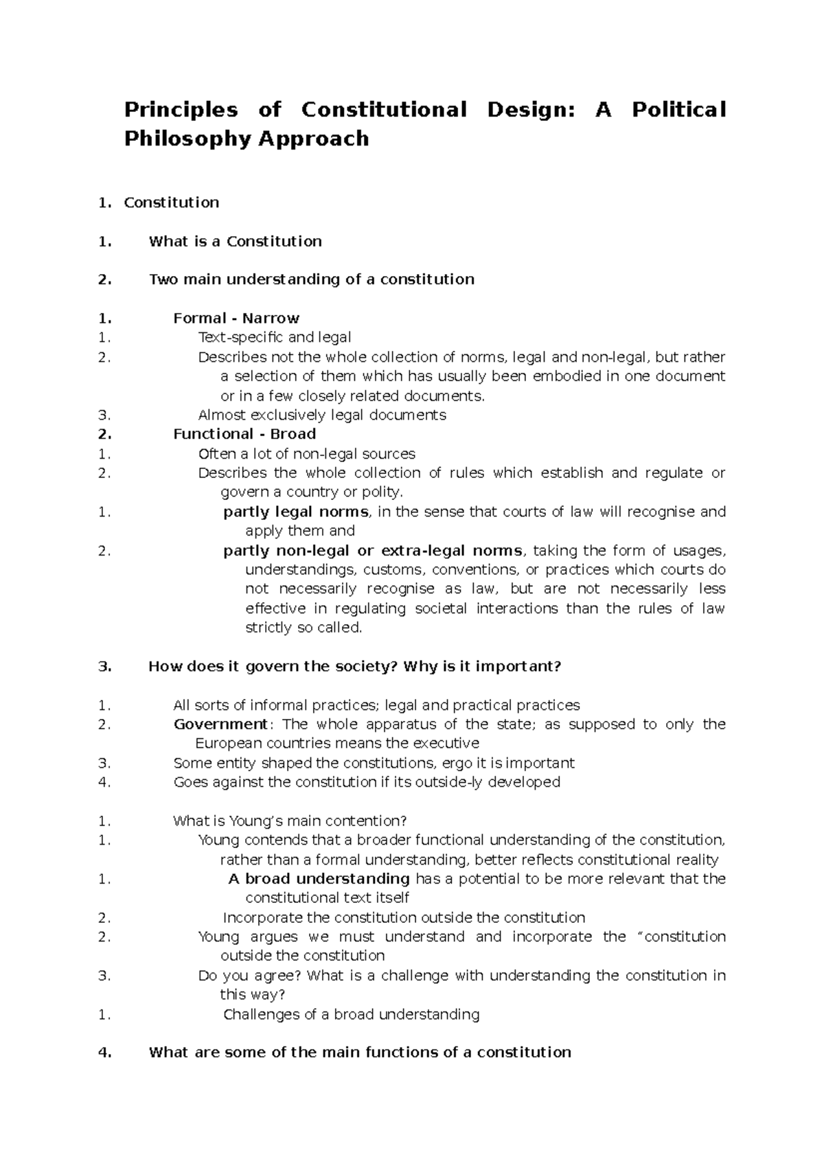Principles of Constitutional Design - Constitution 1. What is a ...