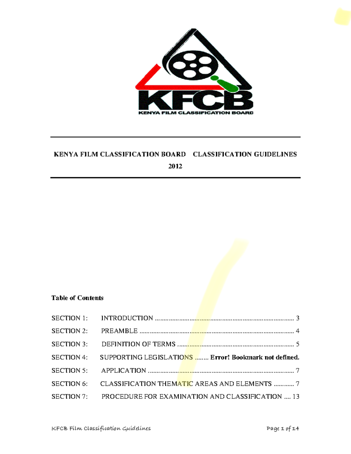 Film Classification Guidelines - KENYA FILM CLASSIFICATION BOARD ...