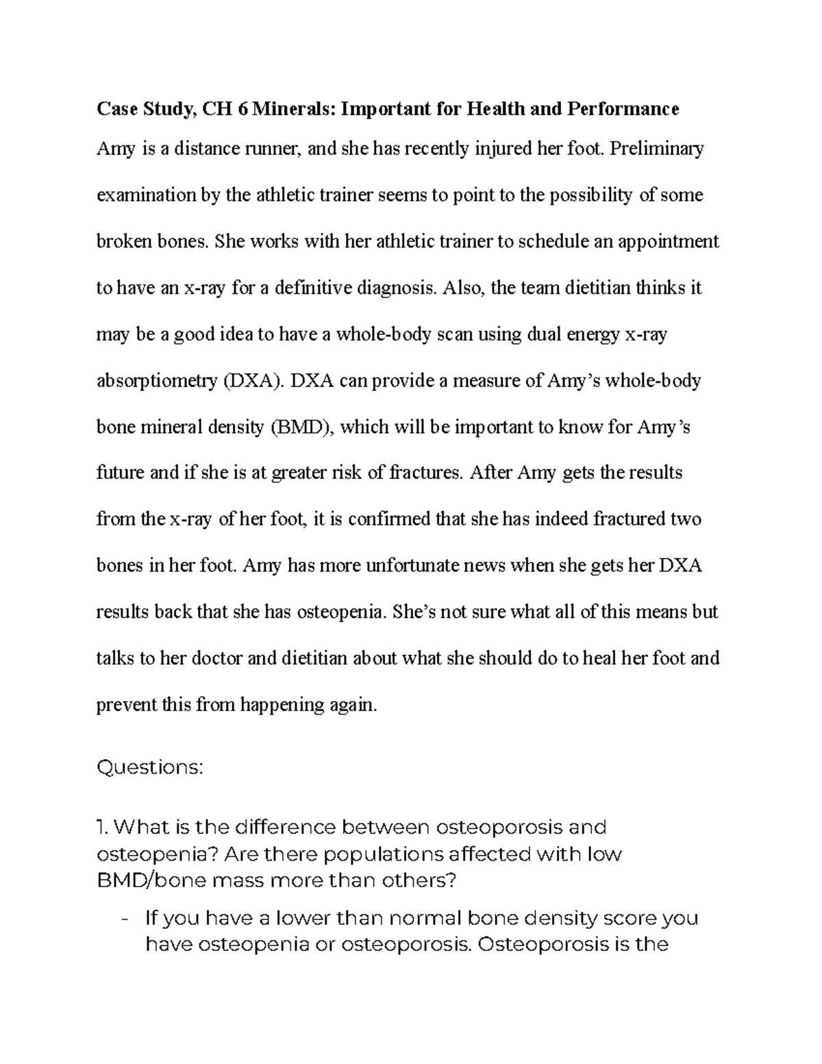 HSC CS 6 - notes - Case Study, CH 6 Minerals: Important for Health and ...