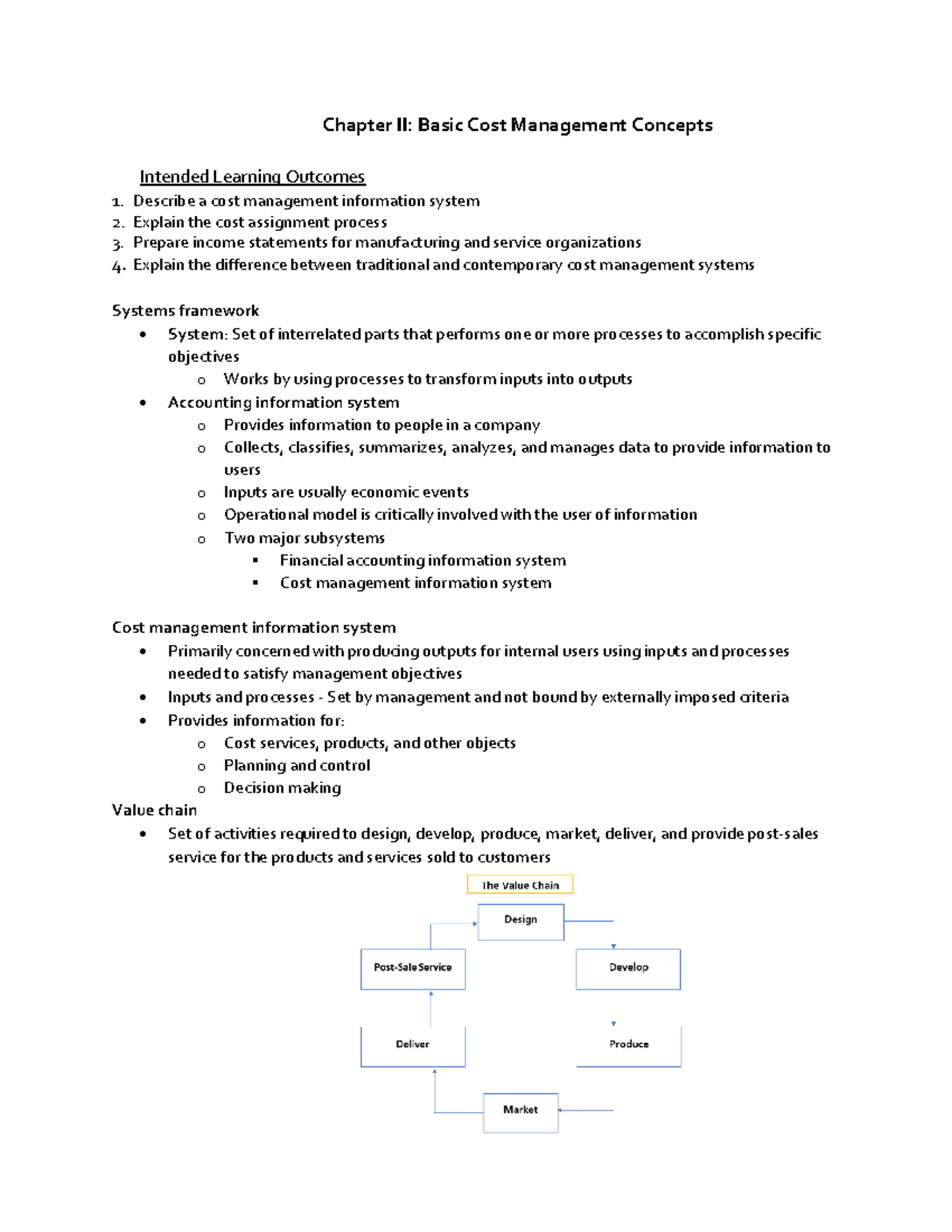 Basic Cost Management Concepts - Governance - Xavier - Studocu