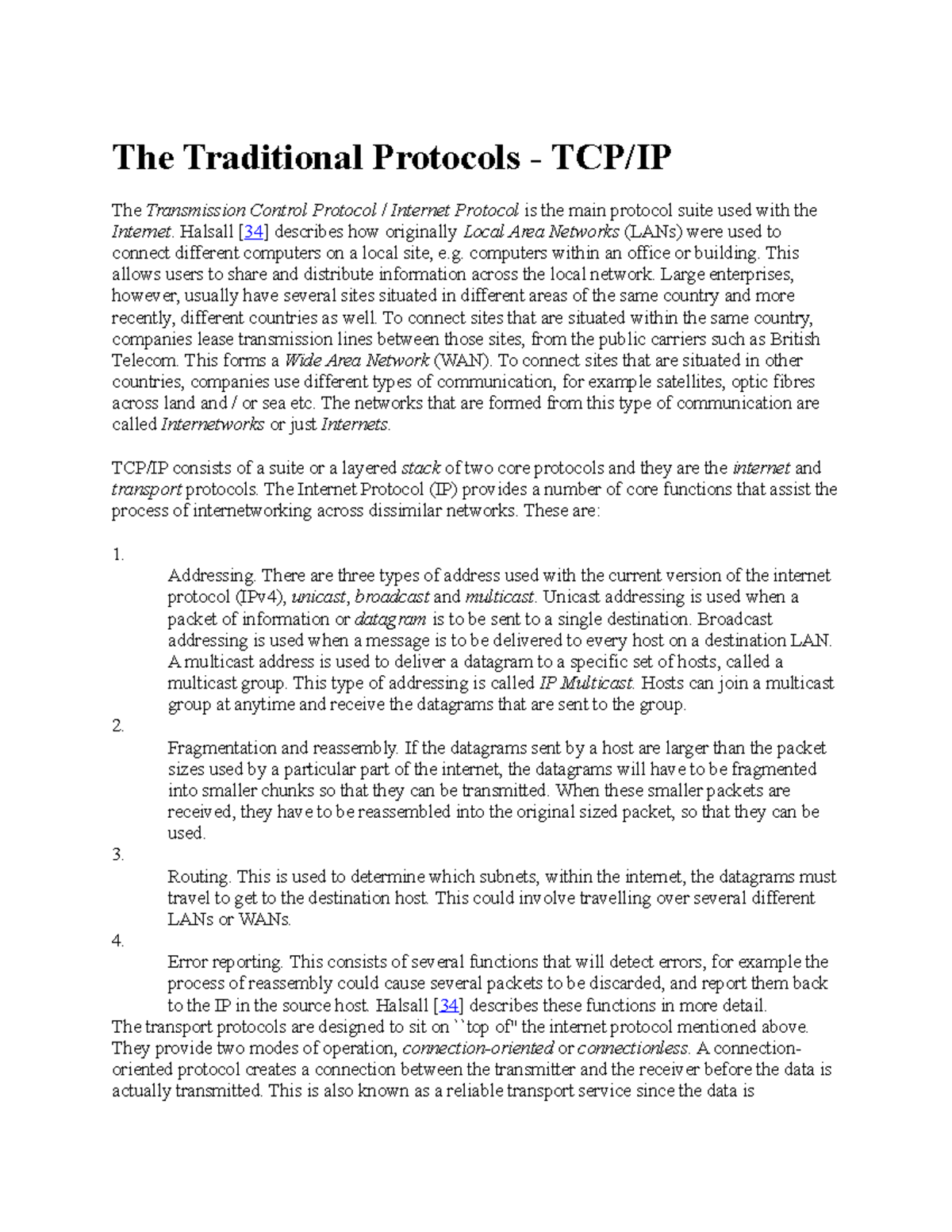 The Traditional Protocols TCP - B.tech CSE - LPU - Studocu