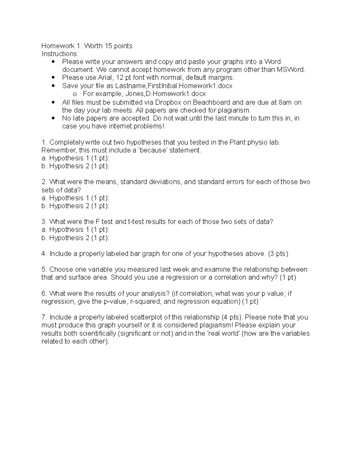 Homework 1 instructions - Homework 1: Worth 15 points Instructions ...