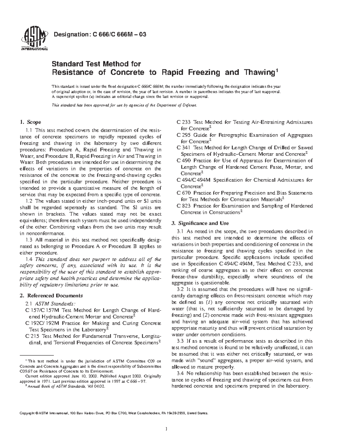 ASTM C-666 si asa mai departe - Designation: C 666/C 666M – 03 Standard ...