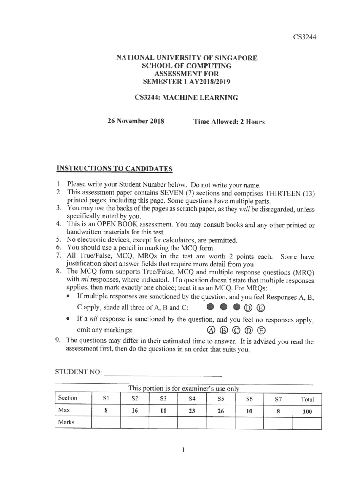 ATM124911 1819SEM1-CS3244(Sec 2-5 7) - CS3244 - Studocu