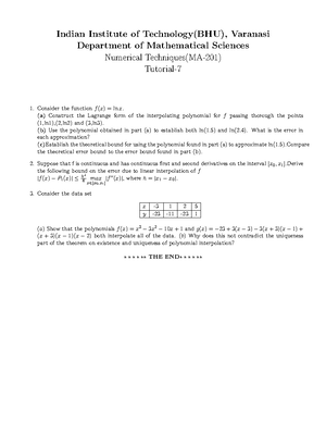 Assignment 1(MAN-004) - Indian Institute of Technology Roorkee MAN-004:Numerical Methods - Studocu