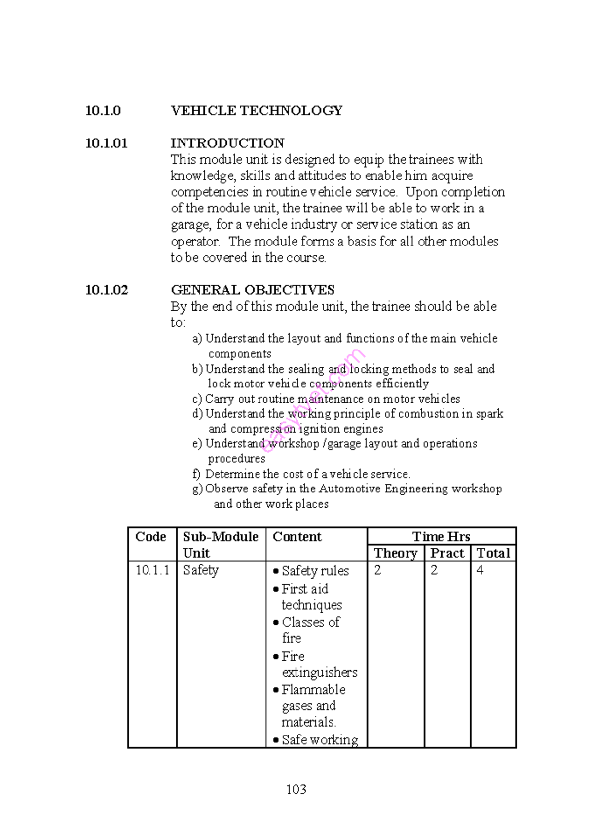 Vehicle tech - Summary Civil engineering - 10.1 VEHICLE TECHNOLOGY 10.1 ...