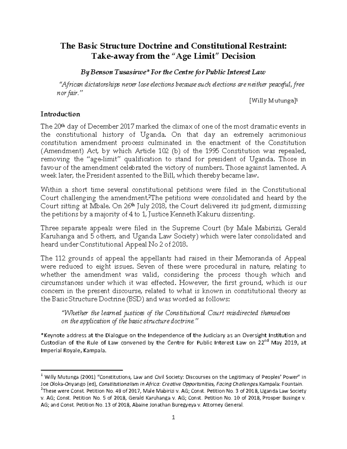 Basic-Structure-Doctrine by benson tusasirwe - The Basic Structure ...