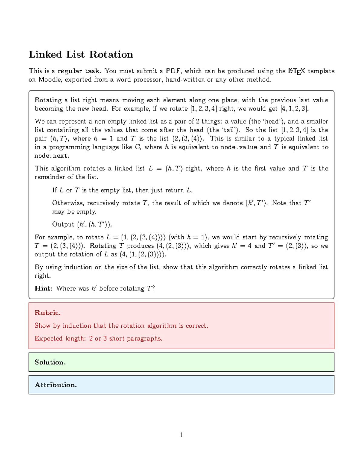 Foundations 1.12 Linked List Rotation 2024T3 - Linked List Rotation This is a regular task. You ...