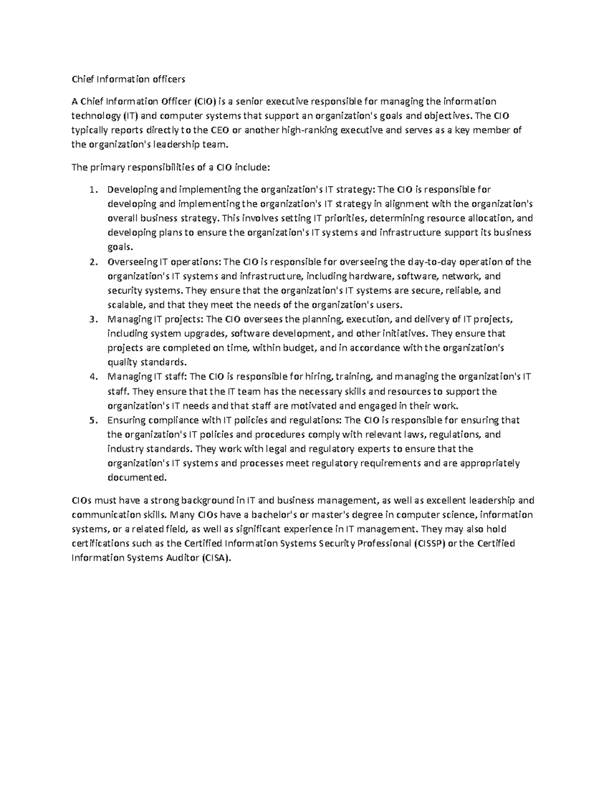 Document 27 (20) - Bob - Chief Information officers A Chief Information ...