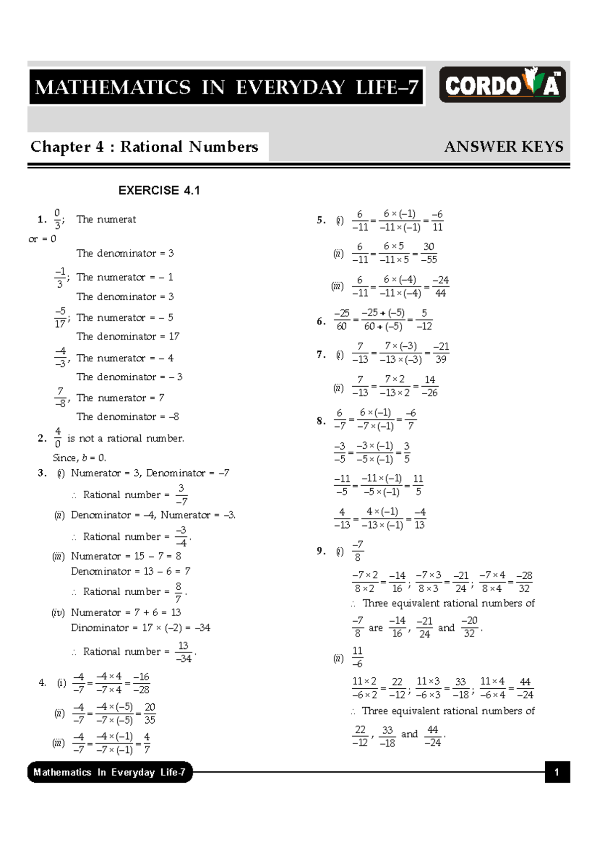 Lesson 4 - maths question and answers - Mathematics In Everyday Life-7 ...