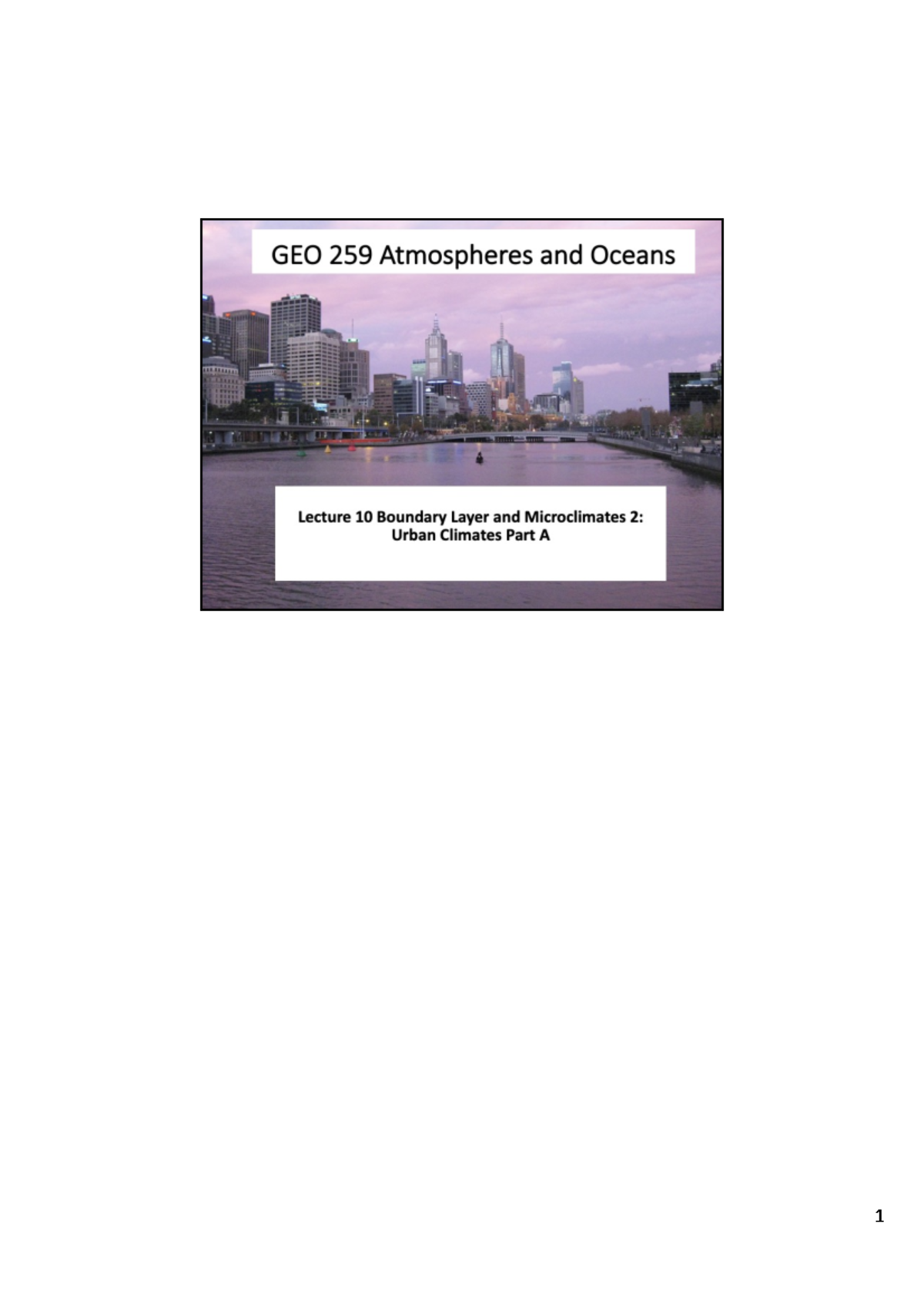Boundary Layer and Microclimates 2 Urban Climates Part A - Different ...