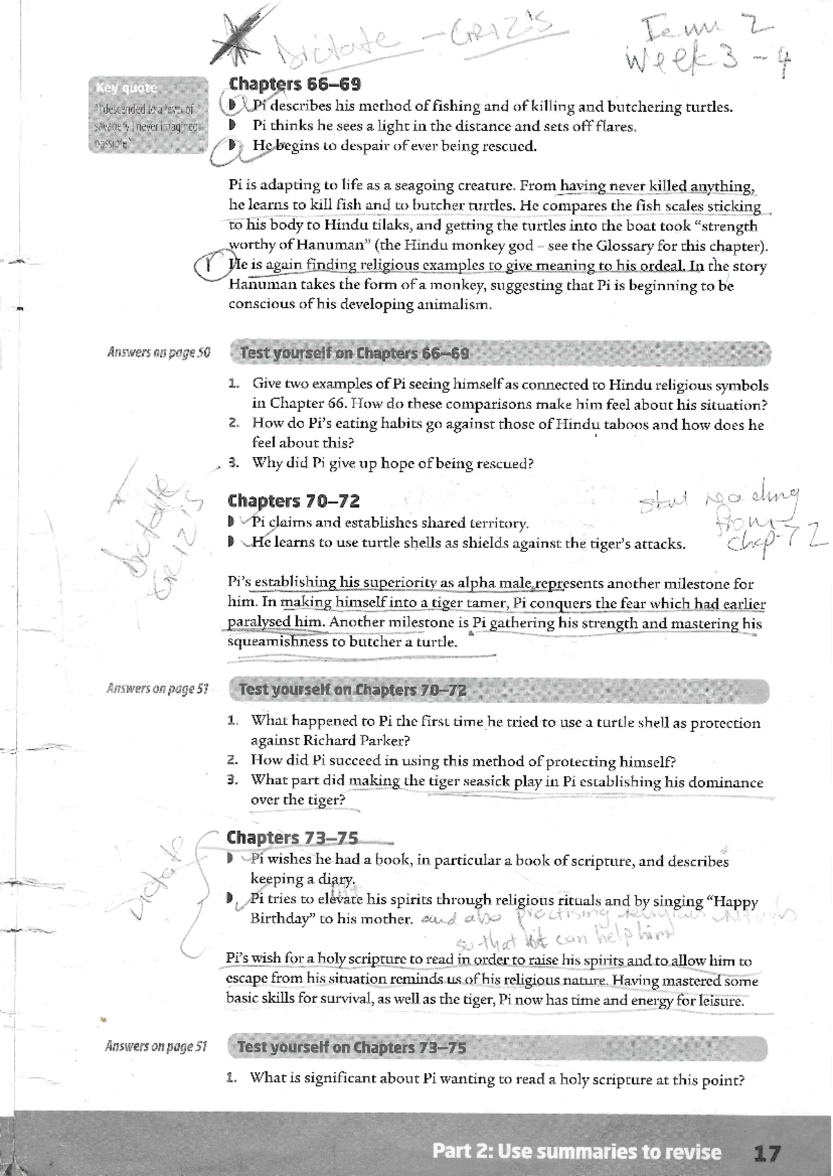 Life of pi scan 2 - Life of pi chapter summaries and themes - Dictate ...