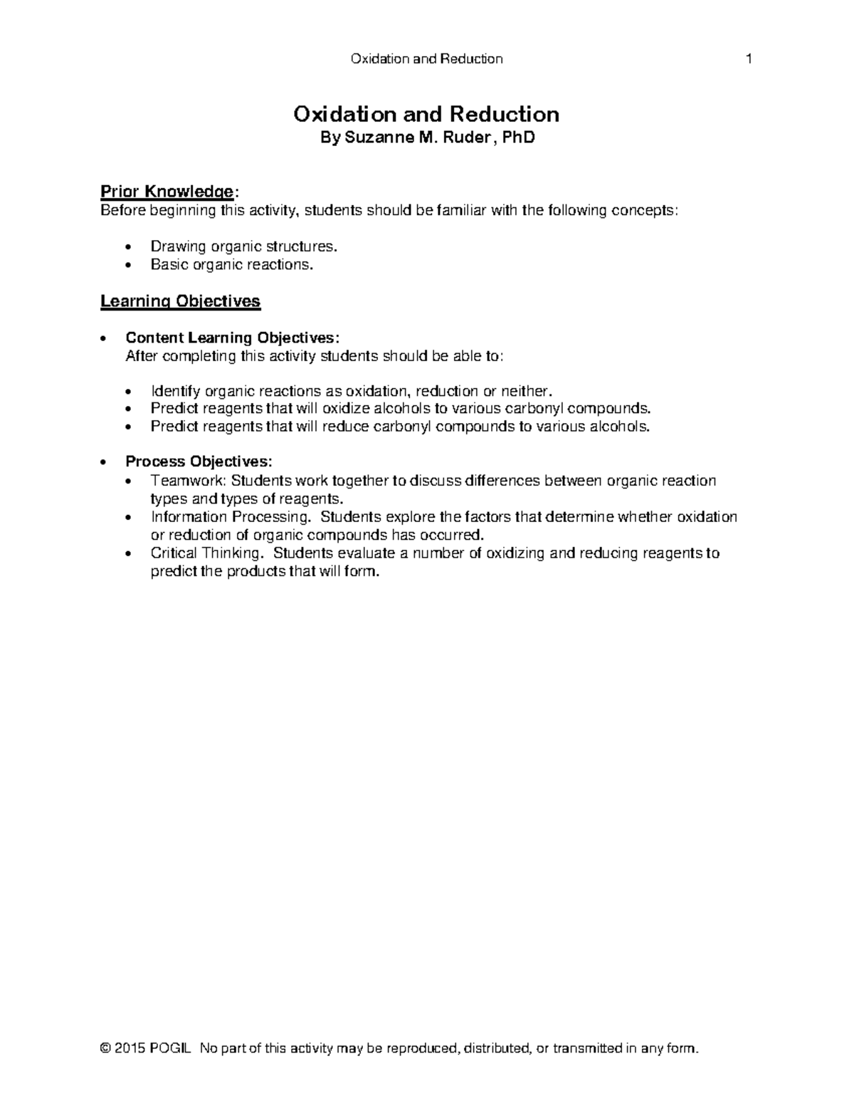 Oxid and Red - Practice materials - Oxidation and Reduction By Suzanne ...