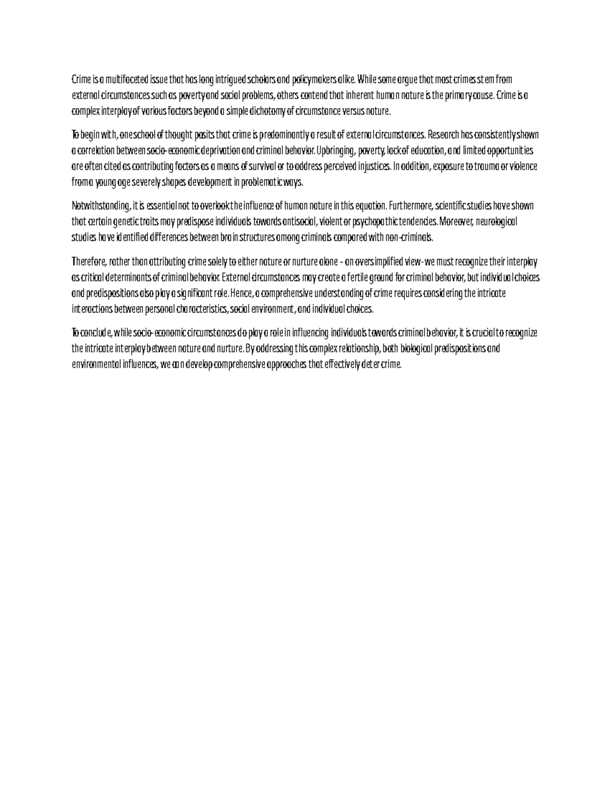 Crime is a multifaceted issue that has long intrigued scholars and ...