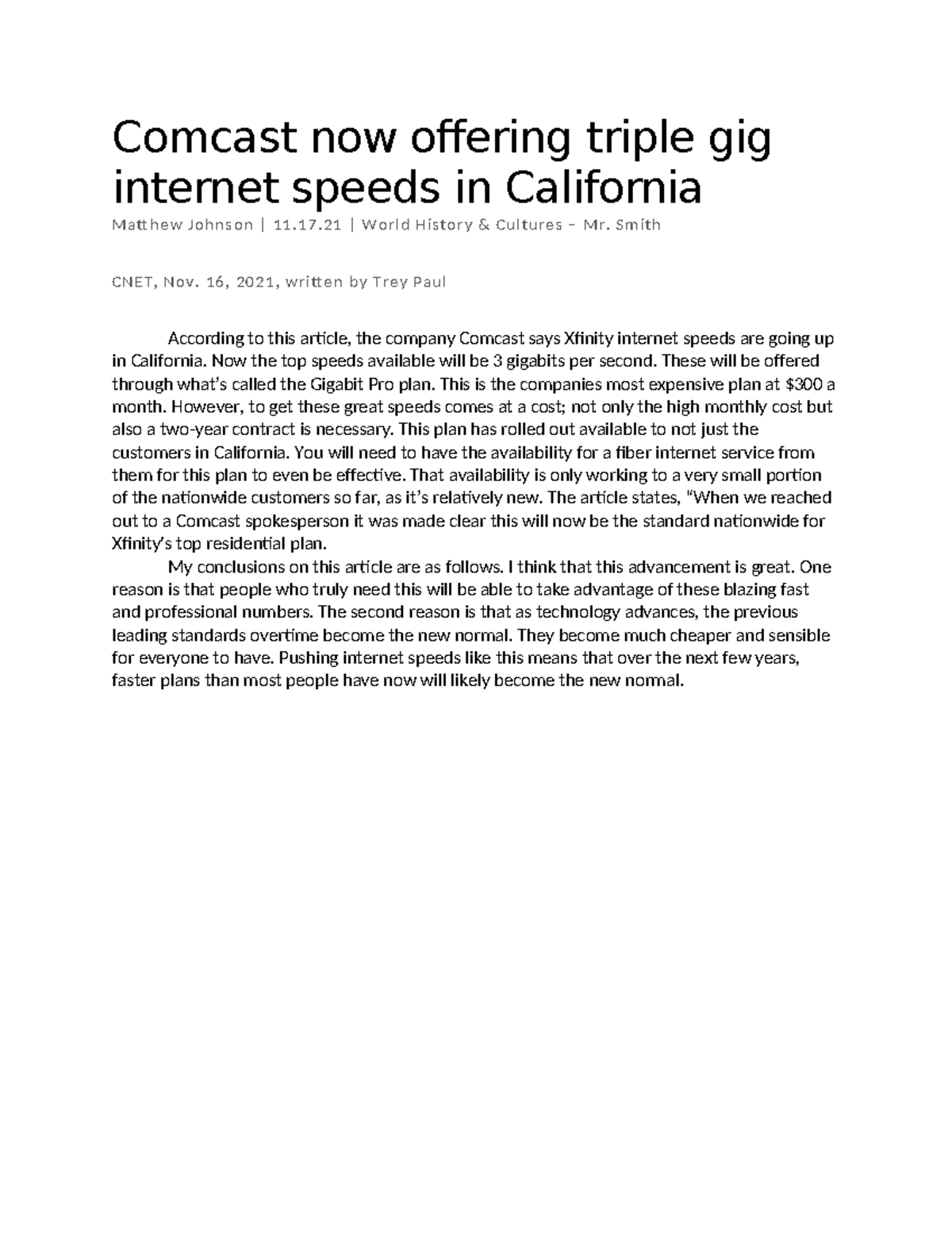 Ls.60 Current Events (Xfinity Internet Speeds) - Comcast now offering ...