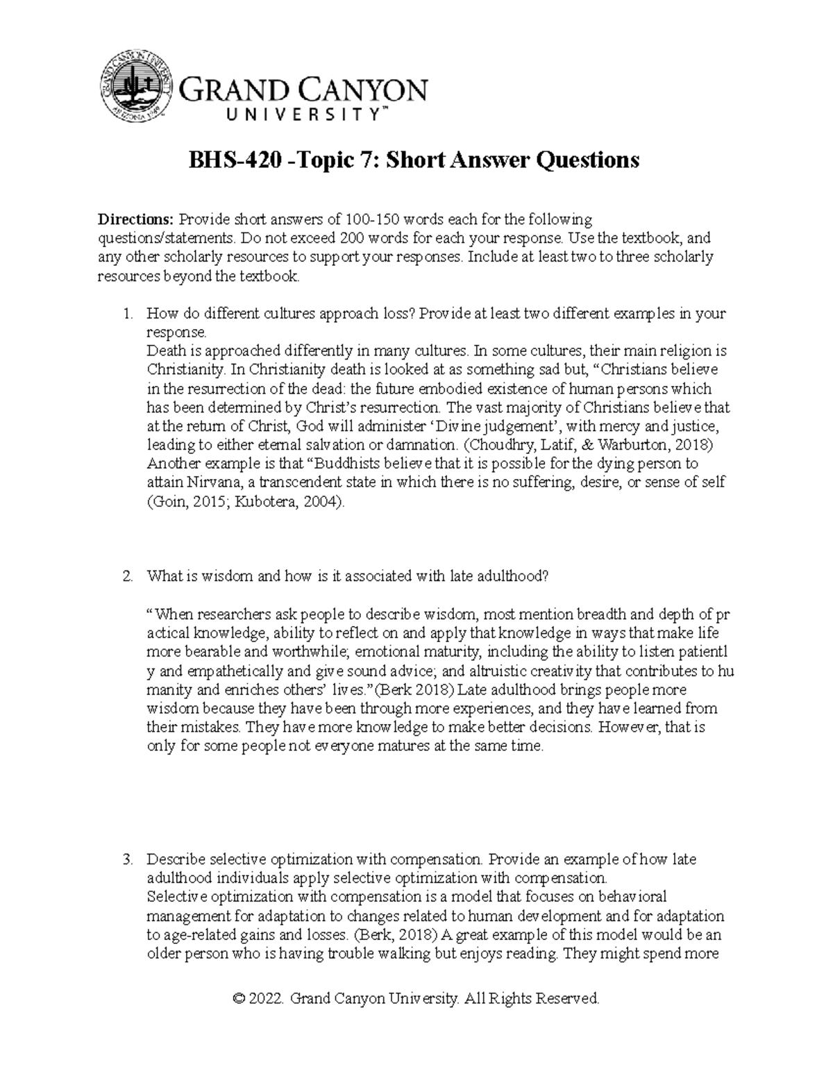 BHS Questions - week 6 - BHS-420 -Topic 7: Short Answer Questions ...
