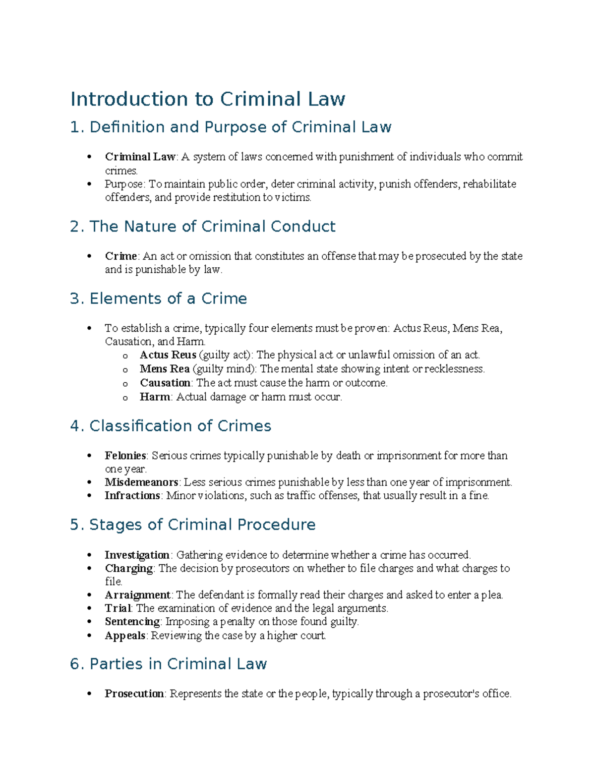 Introduction to Criminal Law - Definition and Purpose of Criminal Law ...