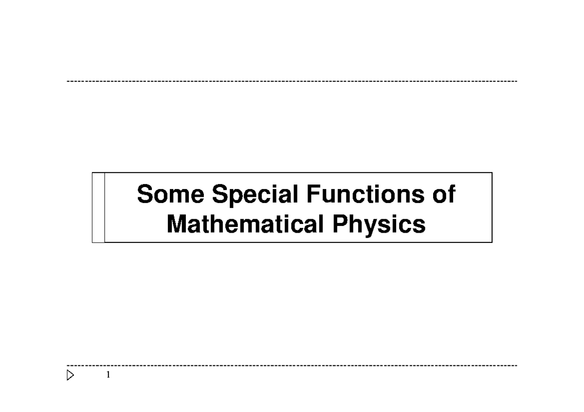 Legendre-Polynomials - Some Special Functions of Mathematical Physics 1 ...