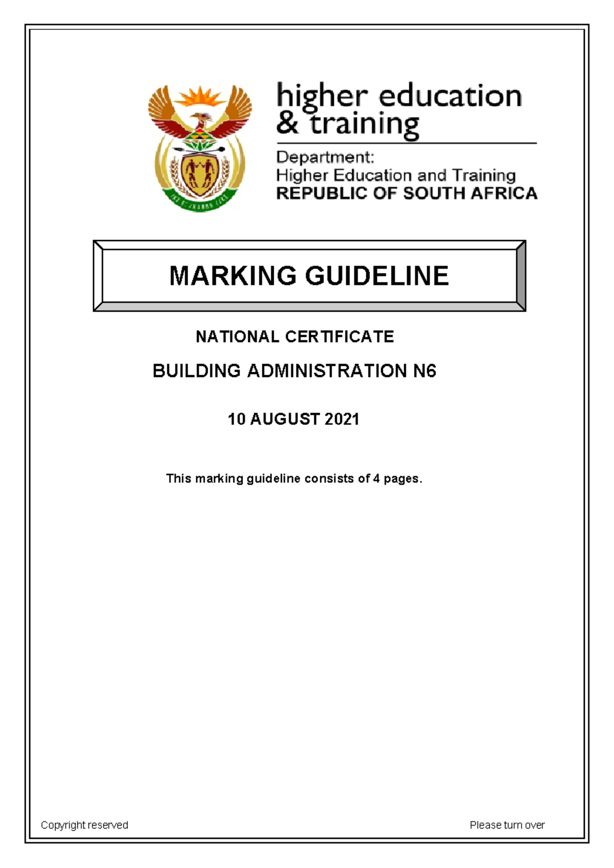 N6 Building Administration August 2021 Memorandum - Copyright reserved ...