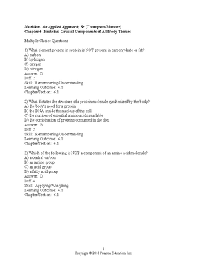 Chapter 1 - Test questions - 1 Nutrition: An Applied Approach, 5e ...
