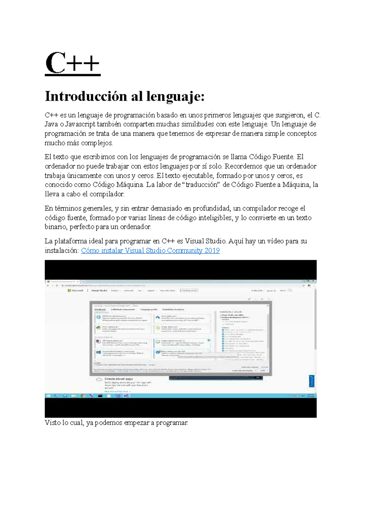 C++ - Apuntes de C++ útiles - C++ Introducción al lenguaje: C++ es un ...