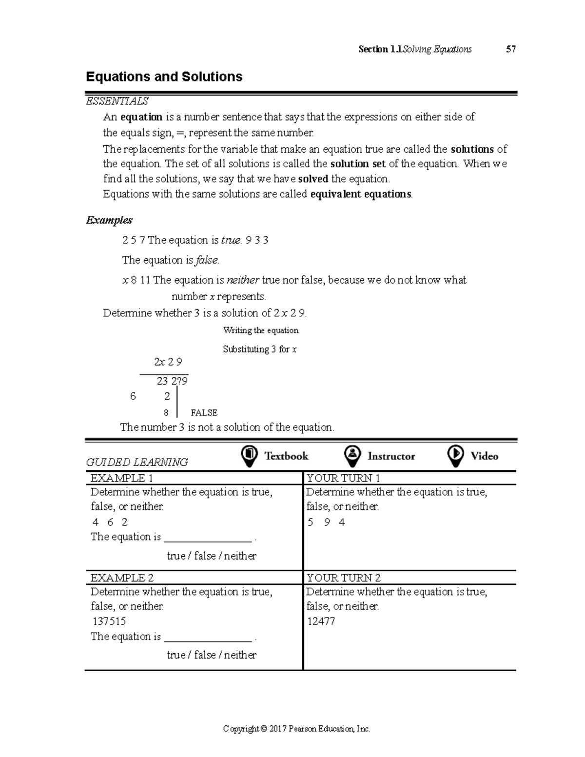 §1.1 vn worksheets - my homework - Equations and Solutions ESSENTIALS ...