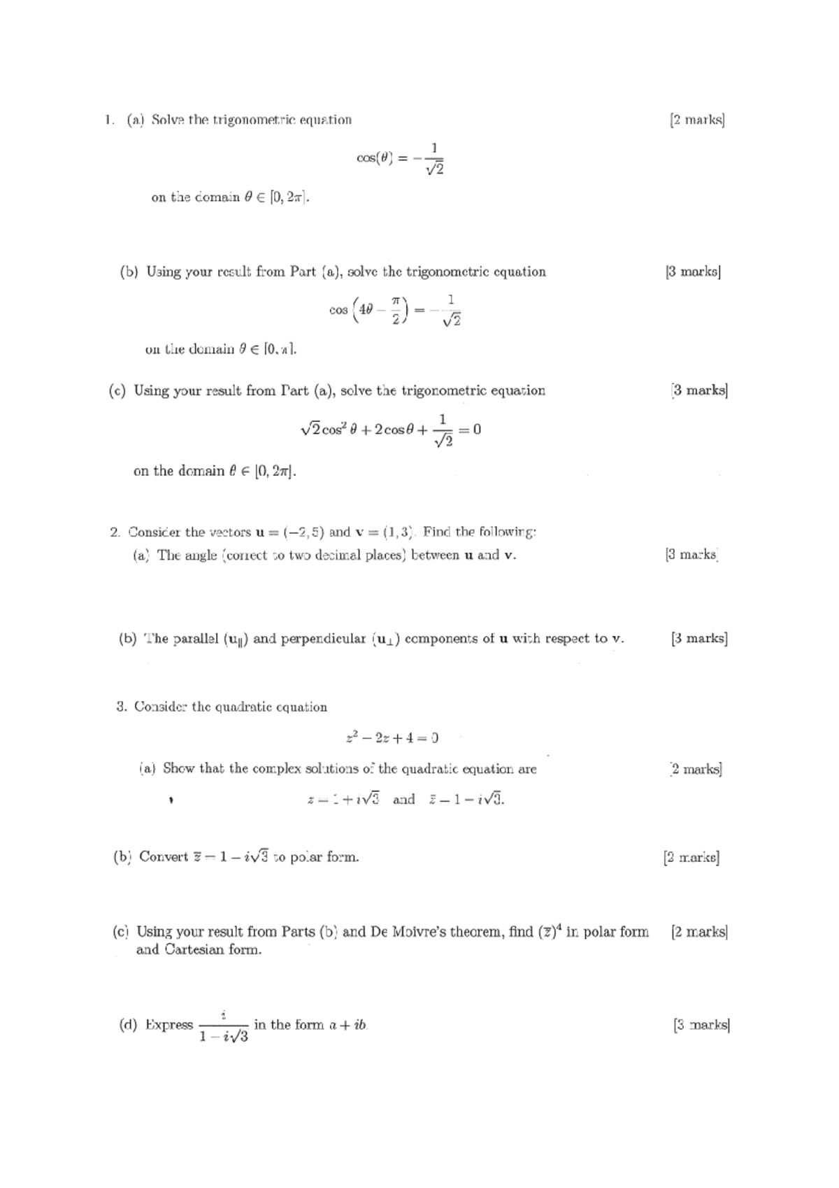 Exam 2018, questions and answers - MATH1721 - Warning: TT: undefined function: 32 - Studocu