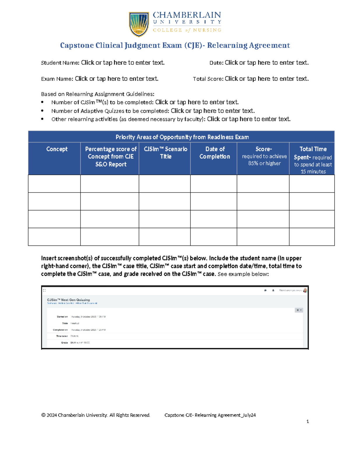 Capstone CJE-Benchmark Relearning Agreement July24 - Capstone Clinical ...