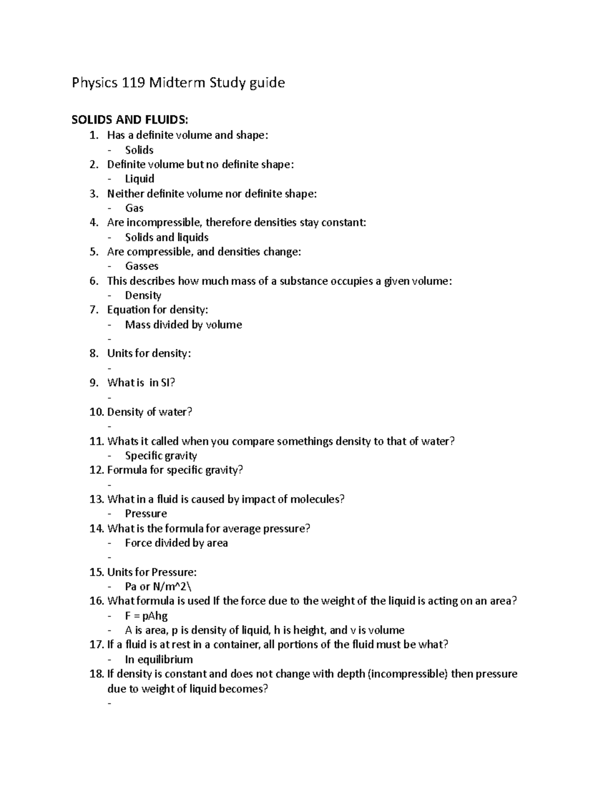 Physics 119 Midterm Study guide - Physics 119 Midterm Study guide ...