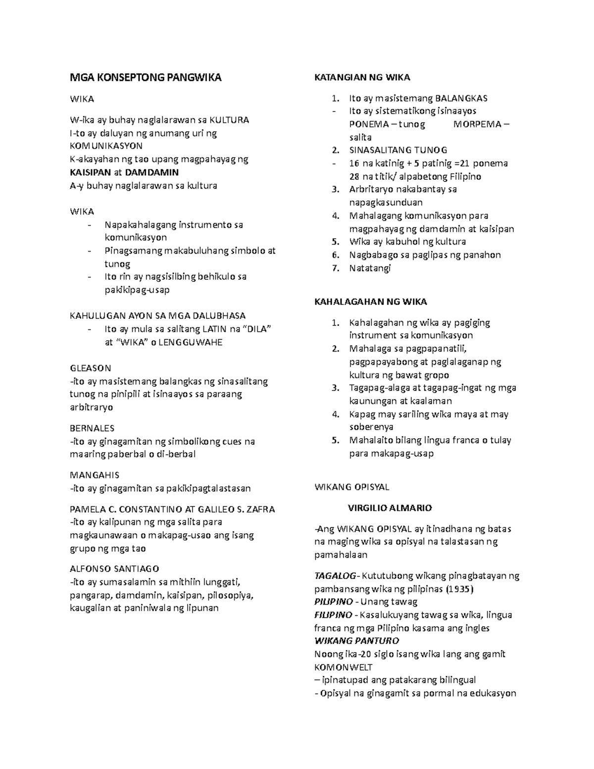 Kompan-1ST-SEM - Kompan - MGA KONSEPTONG PANGWIKA WIKA W-ika ay buhay ...