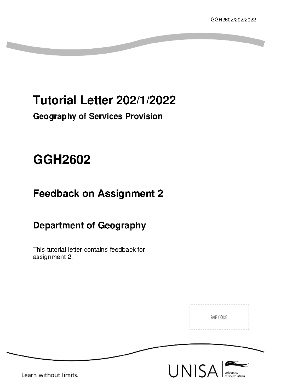 GGH2602 2022 TL 202 - Tutorial letter - Tutorial Letter 202/1 ...