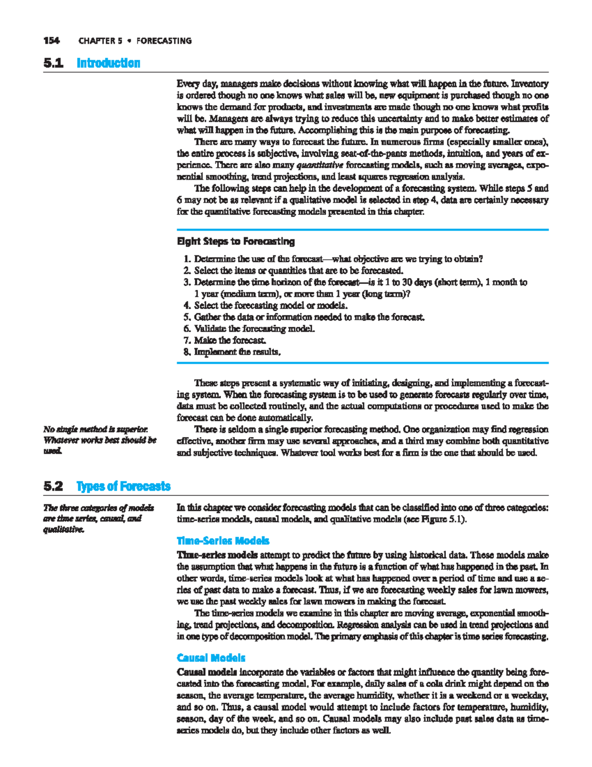 Man Sci- Forecasting - 154 CHAPTER 5 FORECASTING 5 Introduction Every ...