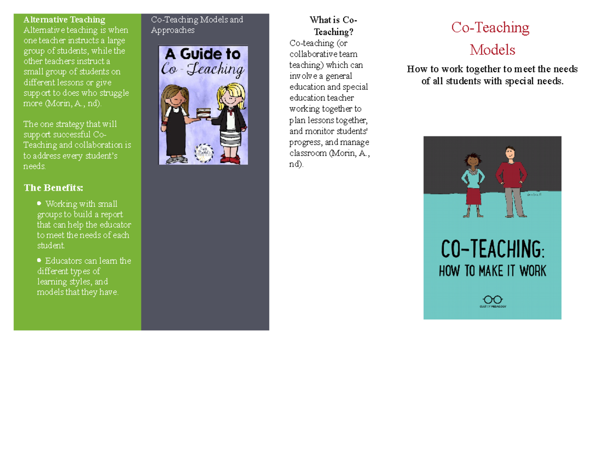 Co-Teaching Models - to help others with their co-teaching model if ...