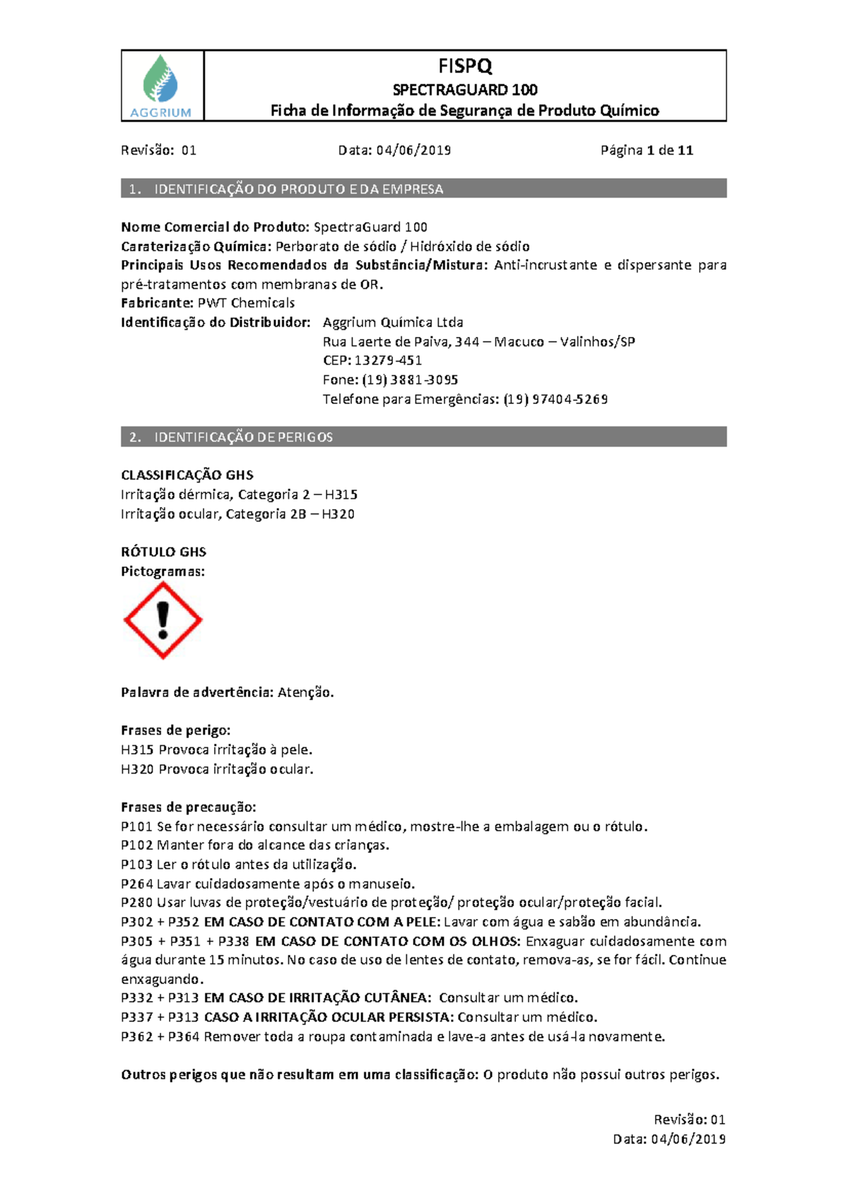 Fispq Spectraguard 100 - SPECTRAGUARD 100 Ficha de Informação de ...
