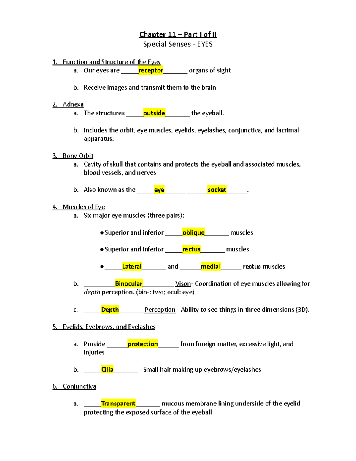 Chapter 11 - Part I - EYES- Note Taking Guide 4a9be0d97585814819854 ...