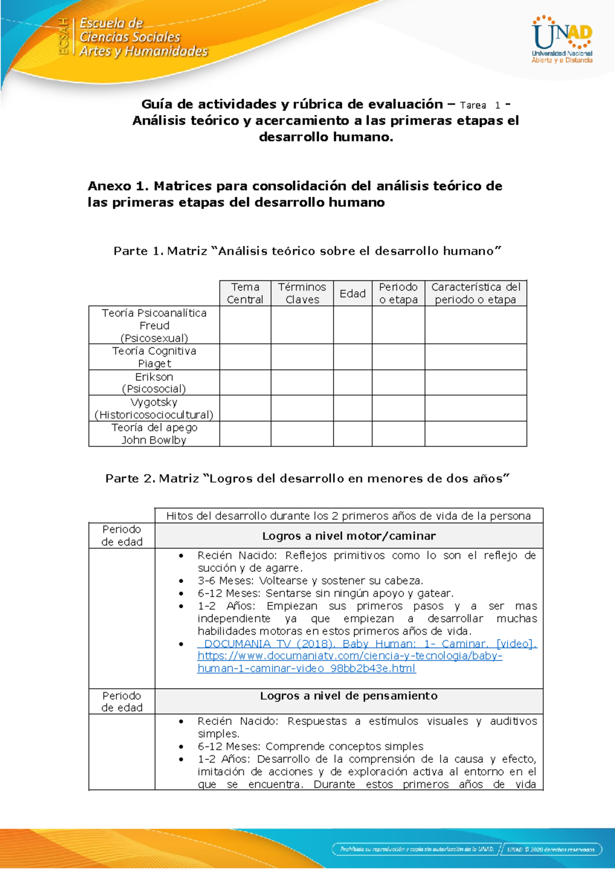Tarea 1 Matrices - Parte 2. Matriz “Logros del desarrollo en menores de ...