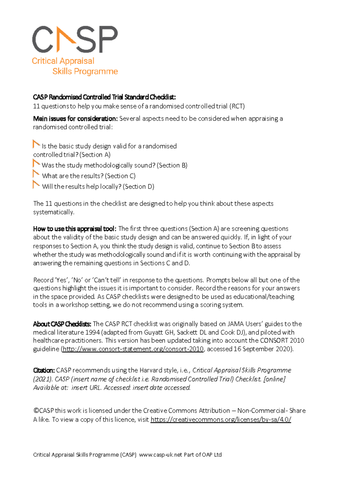Casp rct randomised controlled trial checklist - CASP Randomised ...