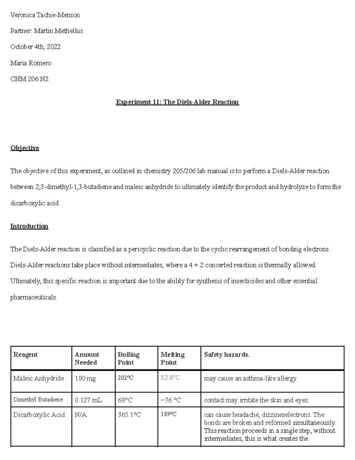 Experiment 11 Second version - Veronica Tachie-Menson Partner: Martin ...
