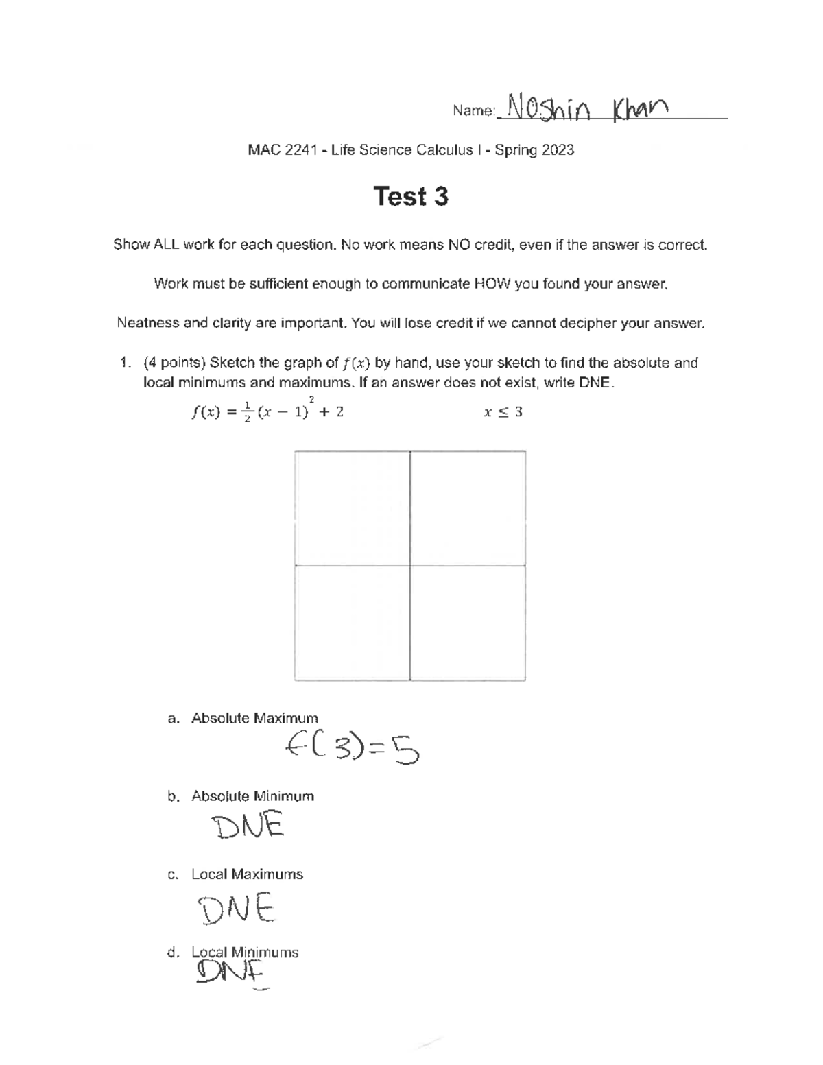Test 3 calc - Calc - MAC2311 - Studocu