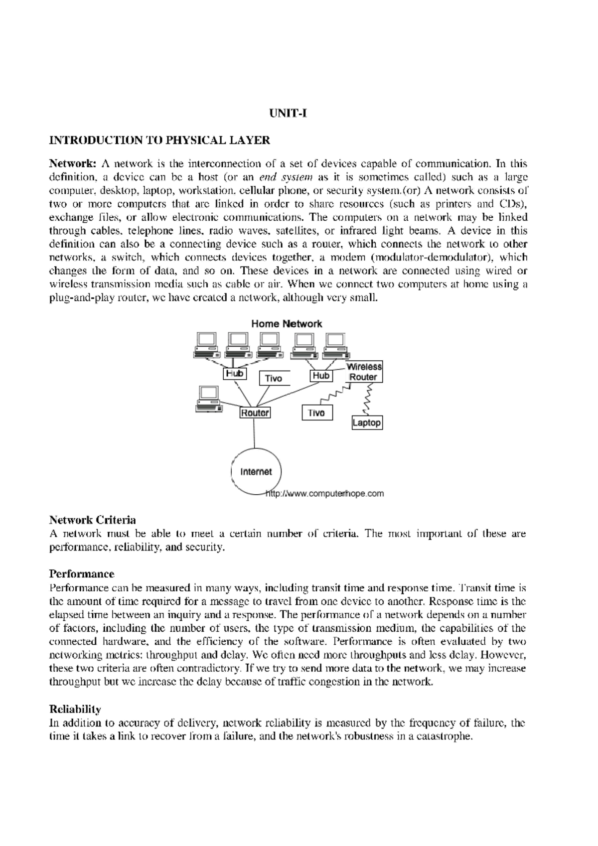 Introduction To Physical Layer - Computer Networks - Studocu