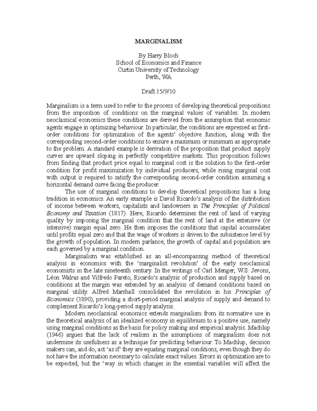 Newmarginalism - The concept of marginalism its definition and the ...