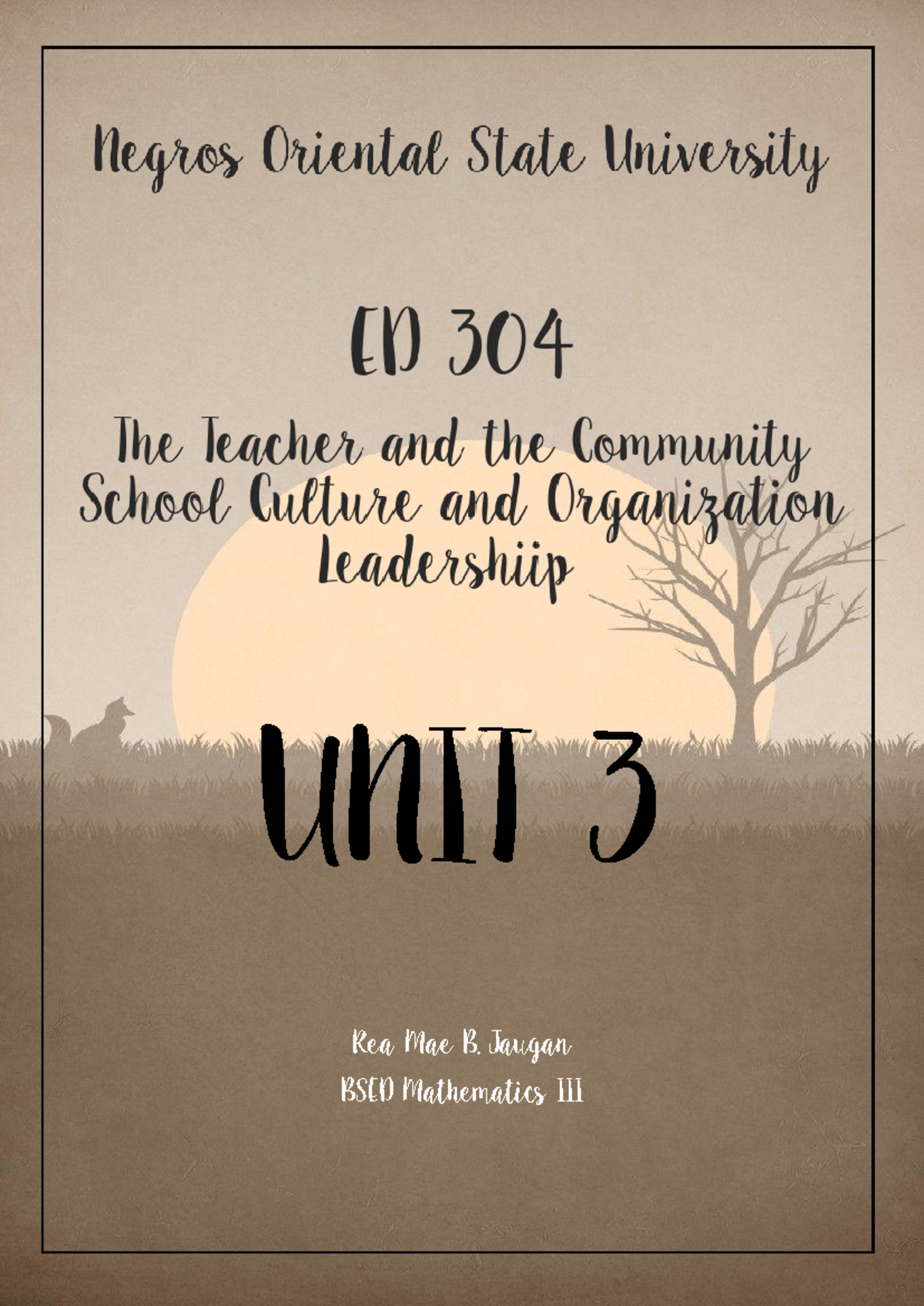 UNIT 3 11C - unit course - Rea Mae B. Jaugan BSED Mathematics III UNIT ...