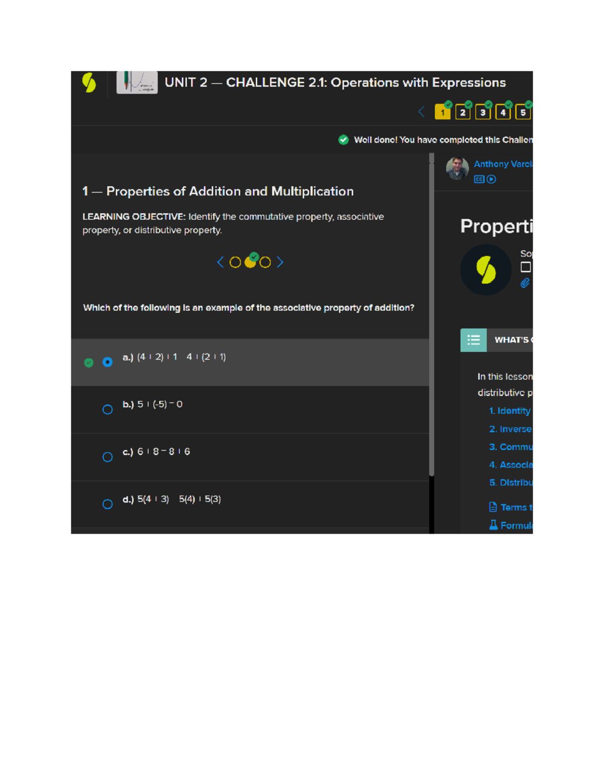 Sophia College Algebra Unit 2 Challenge 1 - MATH-114 - Studocu