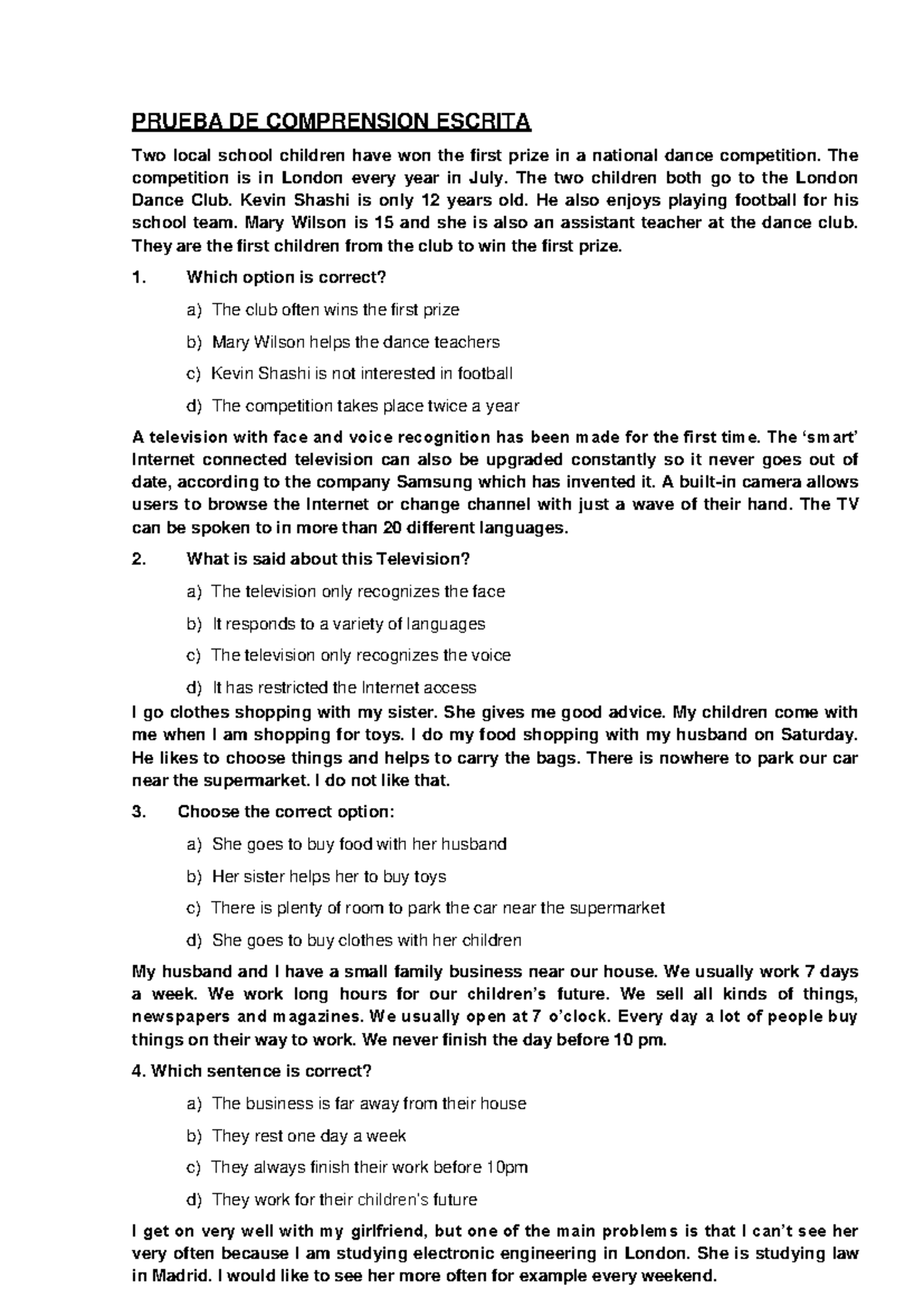 Modelo Examen SLP PDF - seno wakaj3 - PRUEBA DE COMPRENSION ESCRITA Two local school children ...