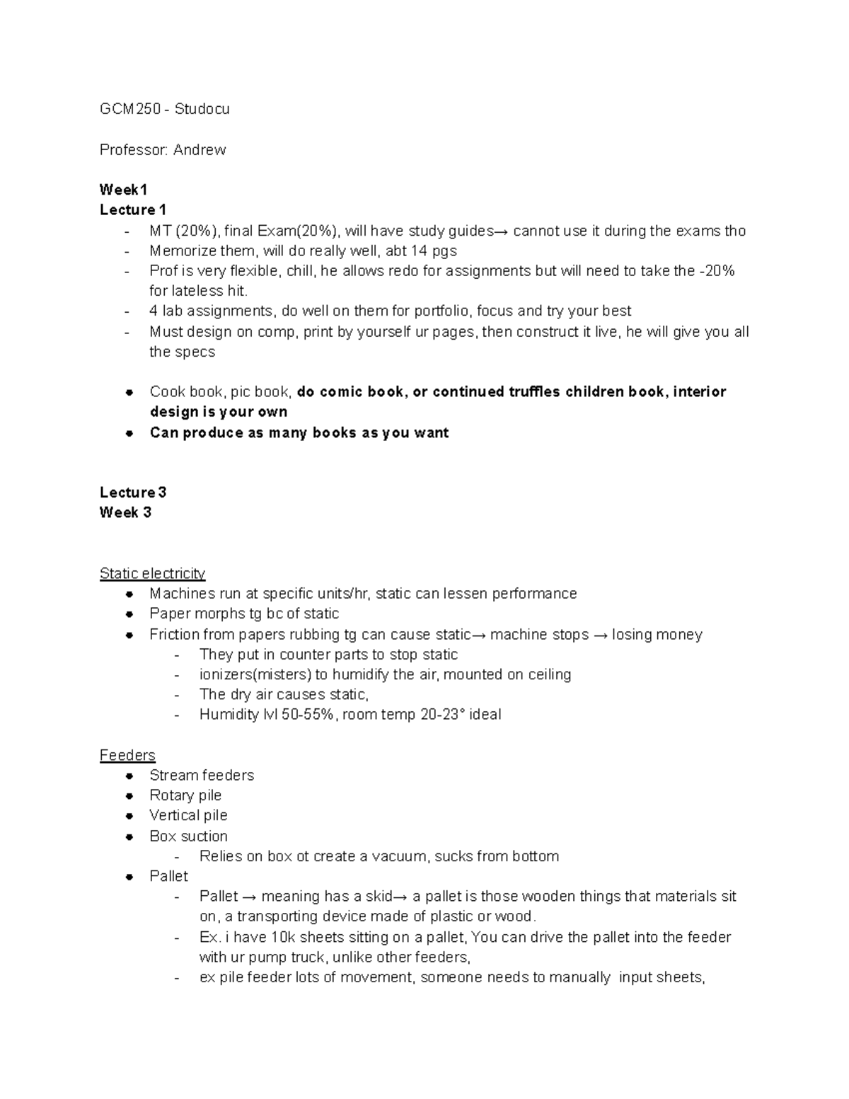 GCM250 lecture notes weeks 1 to 3 - GCM250 - Studocu Professor: Andrew ...