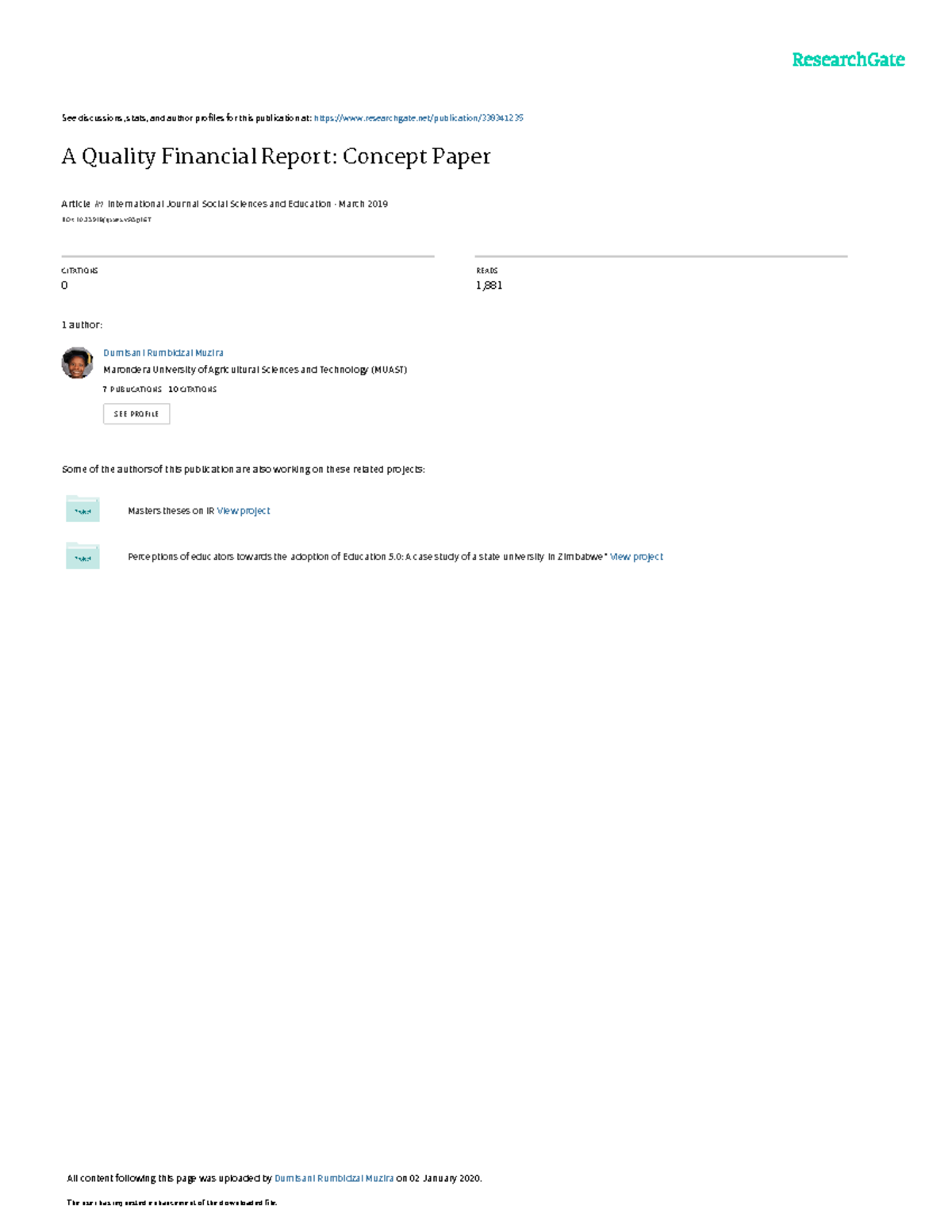 A Quality Financial Report Concept paper 1 - See discussions, stats ...